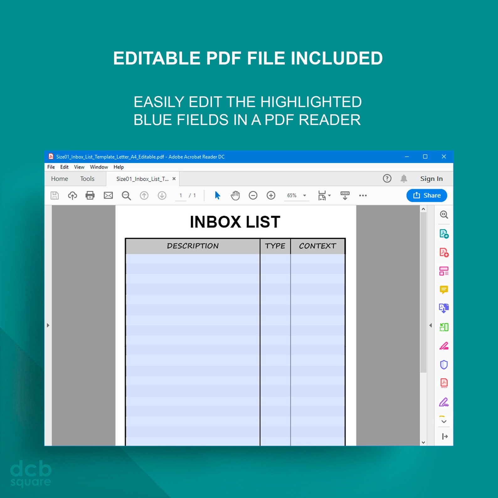 Inbox List Editable Printable - Getting Things Done (GTD) - Etsy