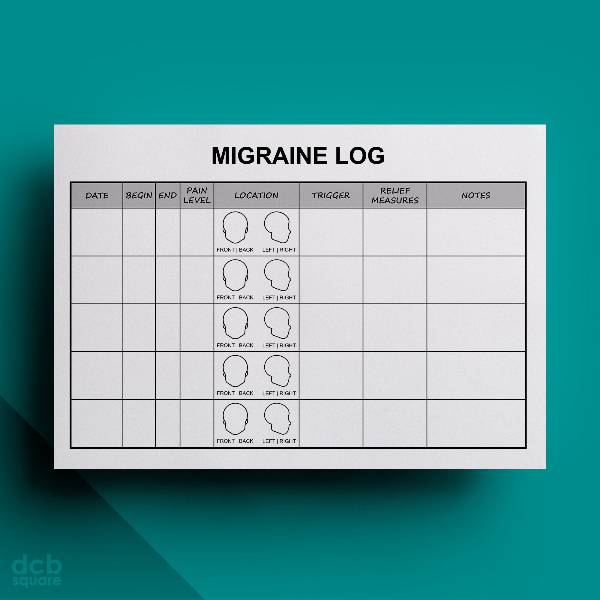 Migraine Log Editable Printable - Etsy