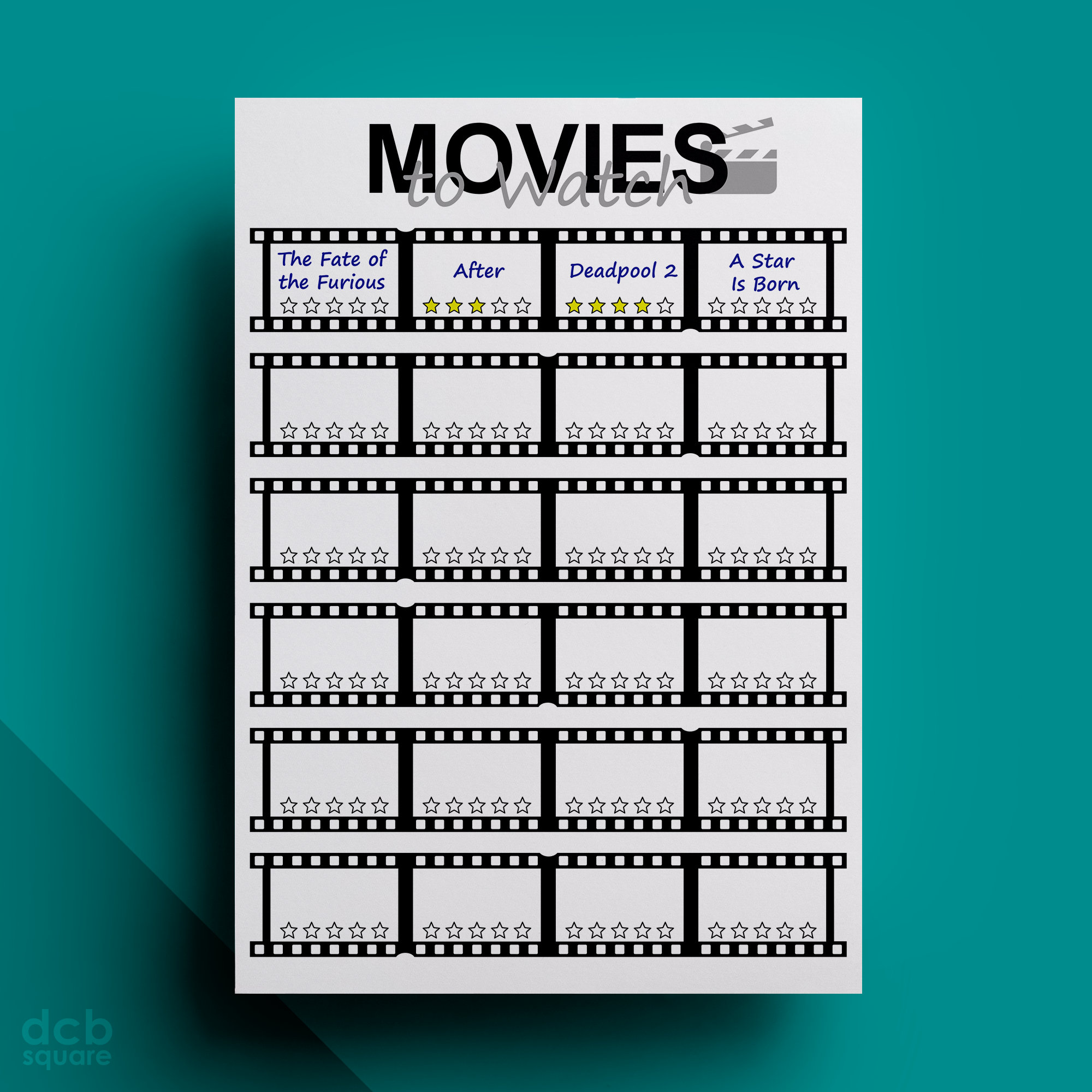 Printable Movie Tracker Template Movie To Watch List Movie Movie ...