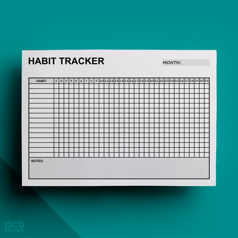 Monthly Habit Tracker Editable Printable | Etsy