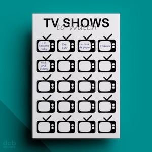 TV Shows Watch List Printable Template - Etsy