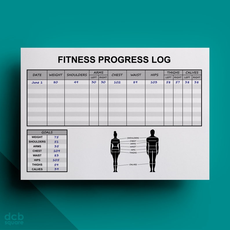 Fitness Progress Log Editable Printable - Etsy