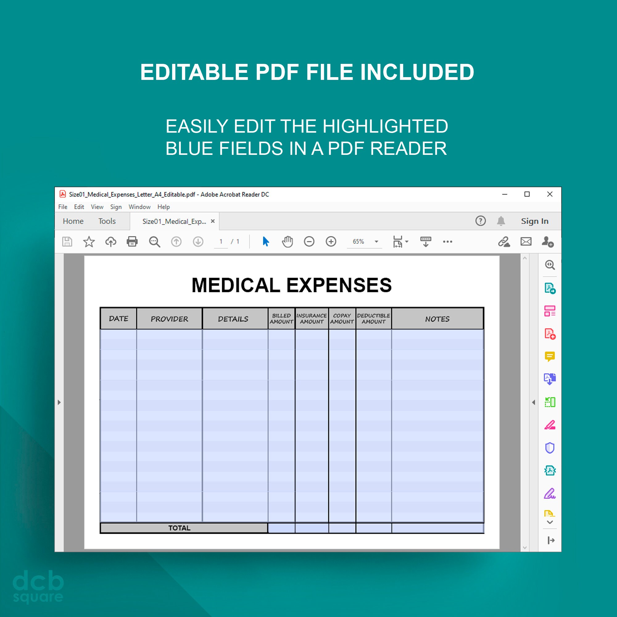 Medical Expenses Tracker Editable Printable - Etsy