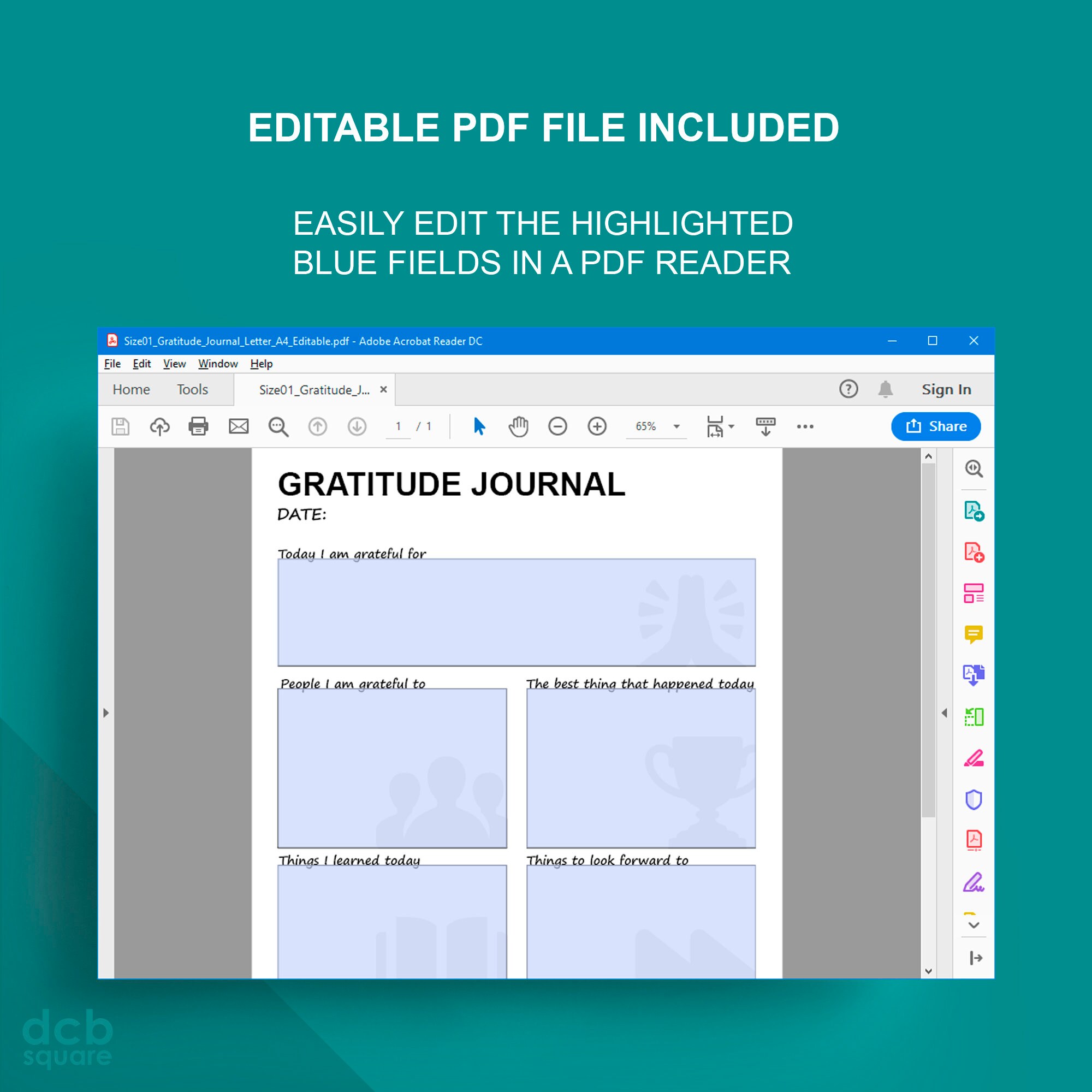 Gratitude Journal Editable Printable - Etsy