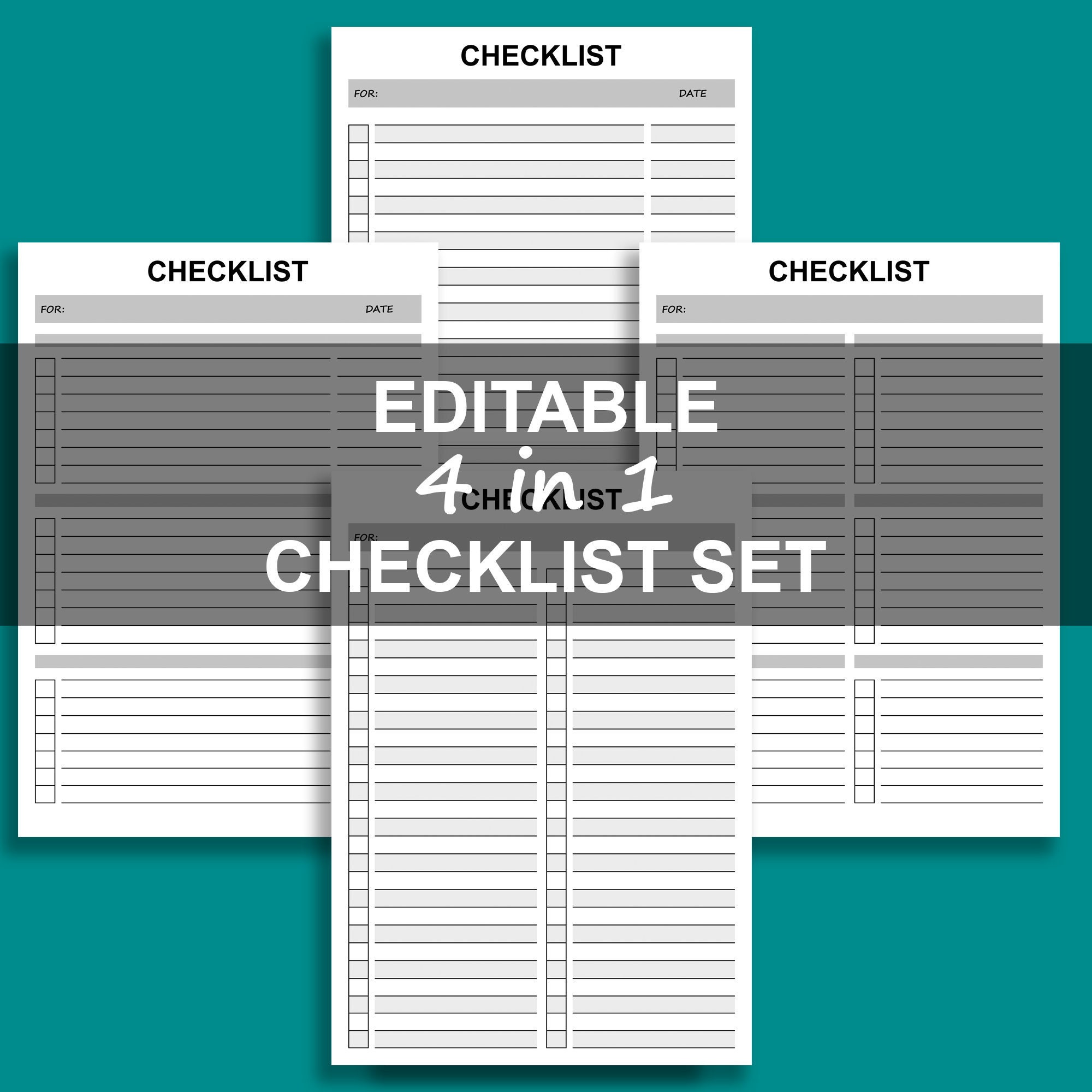 Blank Checklist Template Excel