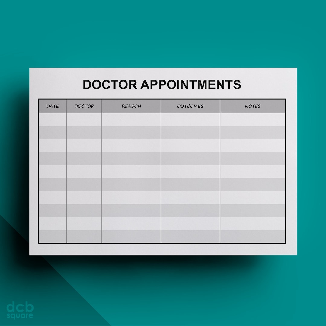 Doctors Appointments List Editable Printable - Etsy