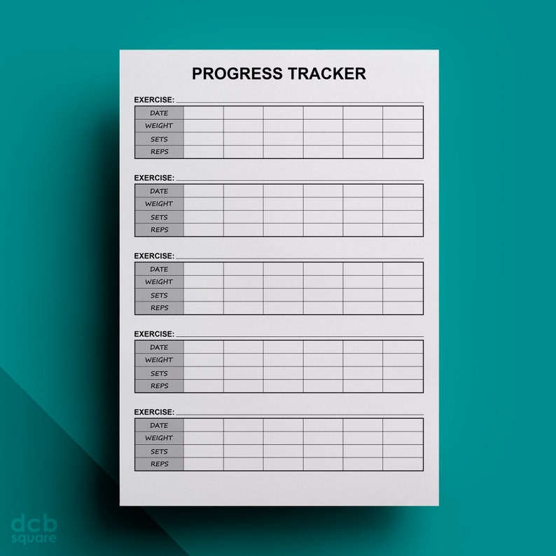 Exercise Progress Tracker Editable Printable - Etsy