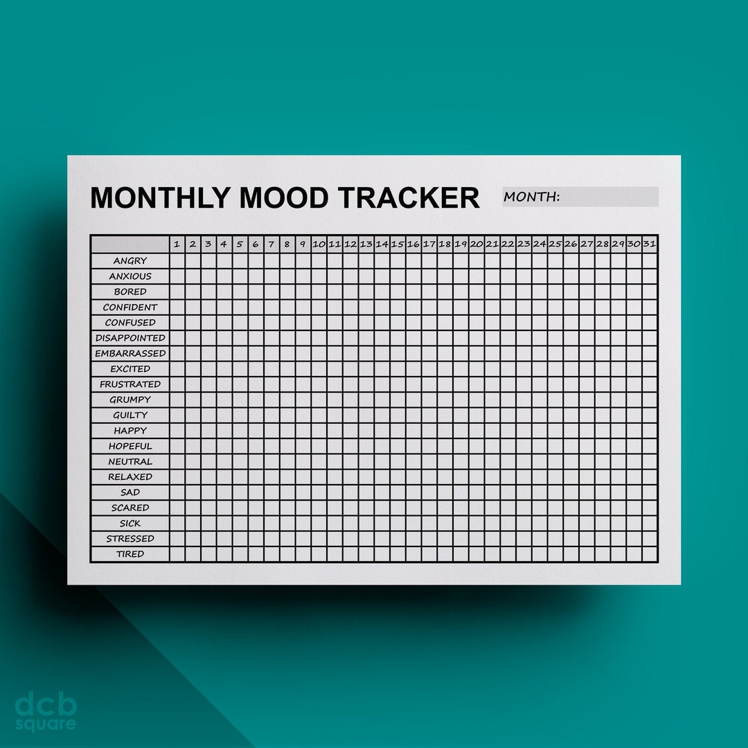 Monthly Mood Tracker Editable Printable - Etsy