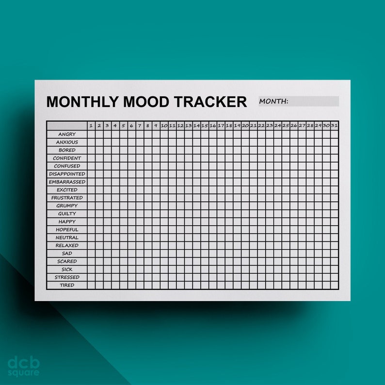 Monthly Mood Tracker Editable Printable - Etsy