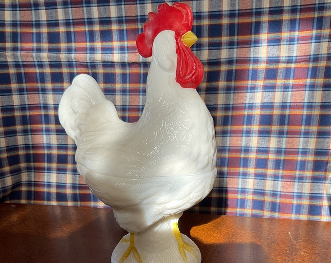 Rooster Candy Dish. Milk Glass - Etsy