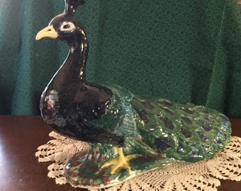 Ceramic Peacock Lamp - Etsy