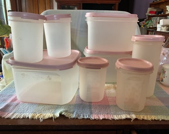 Tupperware Modular Mates Storage Containers, Pink Seal - Etsy