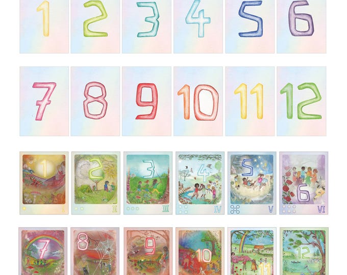 Waldorf Inspired Numbers Cards, 1-12, Plain and Pictures, Counting Dots ...