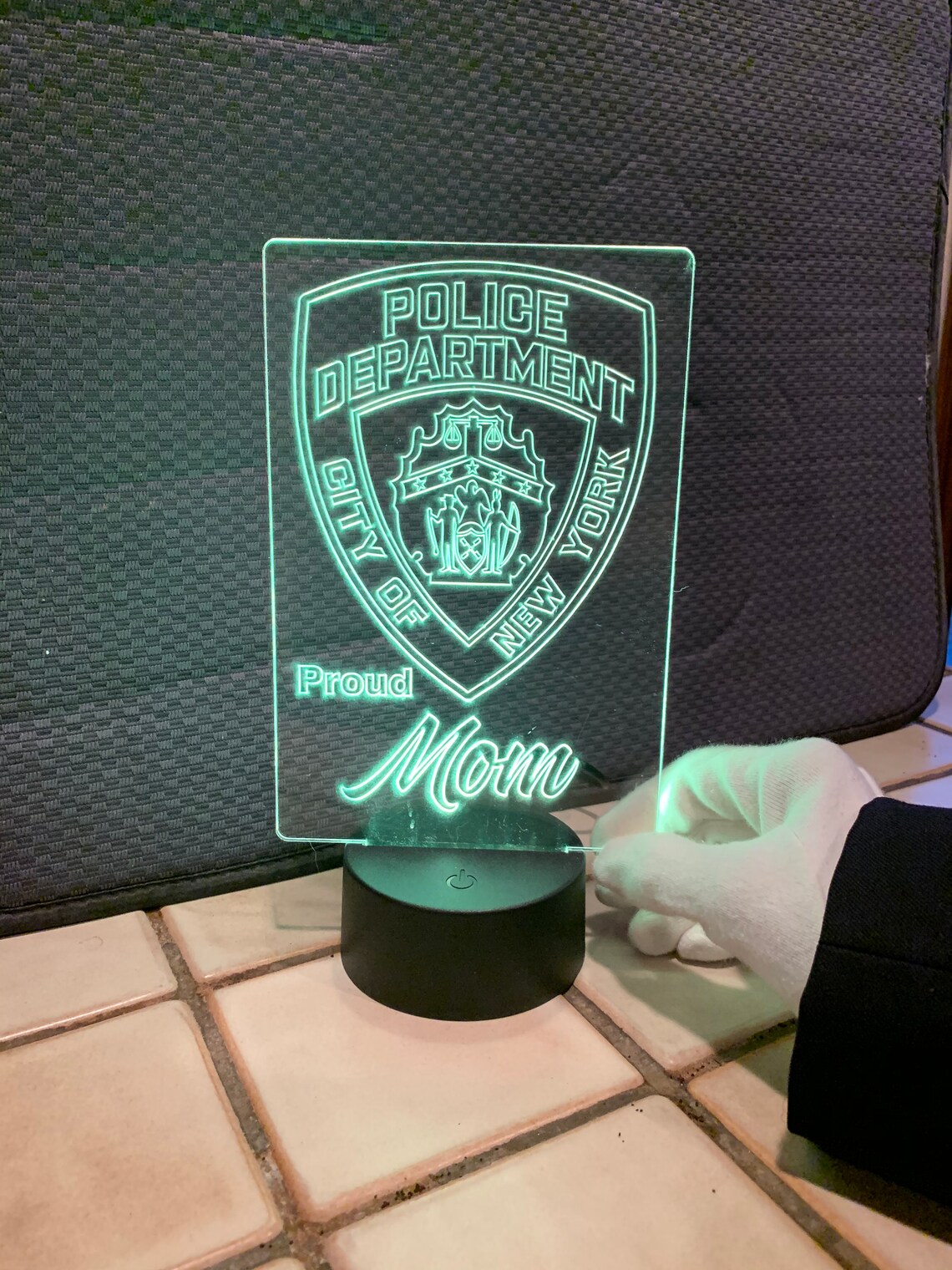 NYPD Police Proud Family Gift Light - Engraved Acrylic Color Changing ...