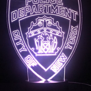 NYPD Police Gift Light - Best Police Gift - Color Changing Desk Light ...
