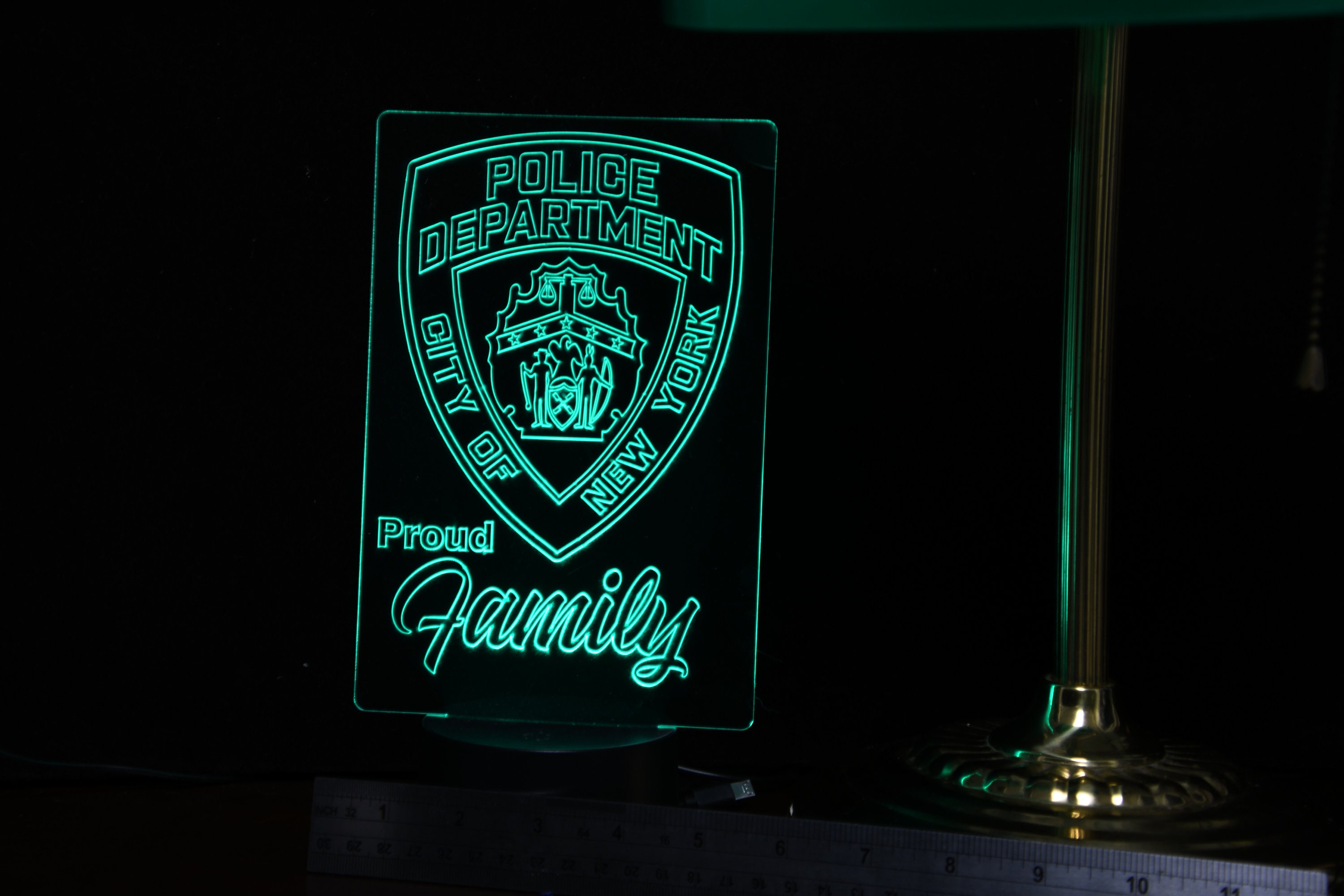 NYPD Police Proud Family Gift Light - Engraved Acrylic Color Changing ...