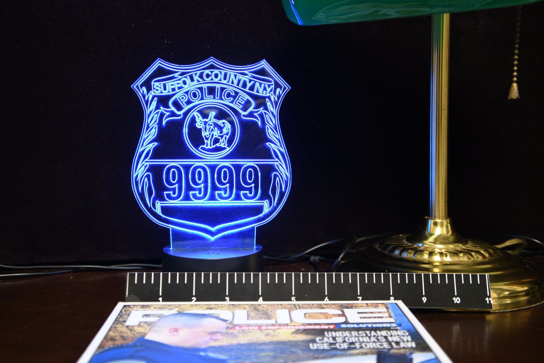 NYPD Nassau and Suffolk Police Badge Gift Light - Color Changing Desk ...