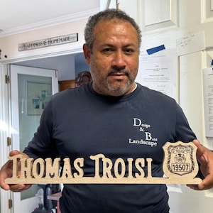 Personalized Police Badge With Wood Stand up Name - Etsy