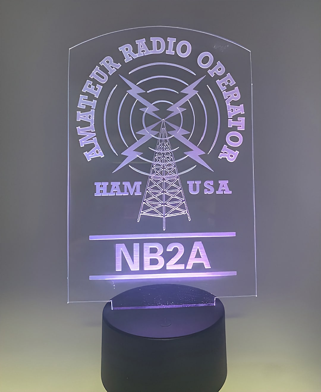 HAM Radio Operator Call Sign Color Changing LED Gift Light for Amateur ...