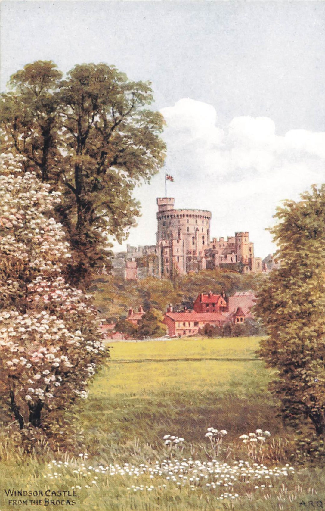Windsor Castle Artist AR Quinton Vintage Postcardpublisher J - Etsy