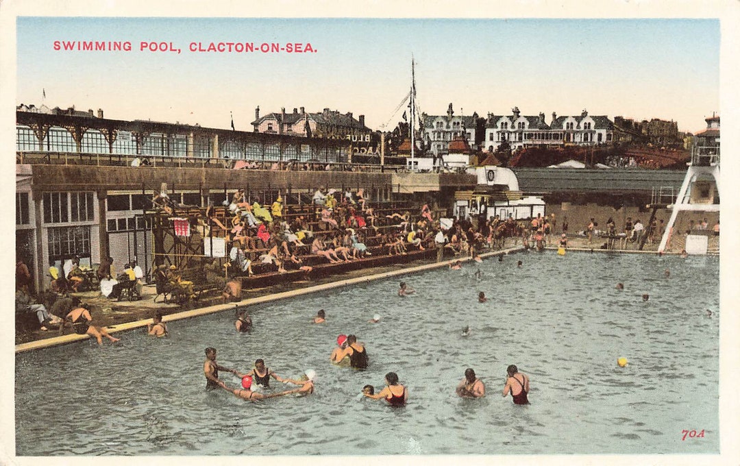 CLACTON on Sea Open Air Swimming Pool Vintage 1920's Postcard - Etsy