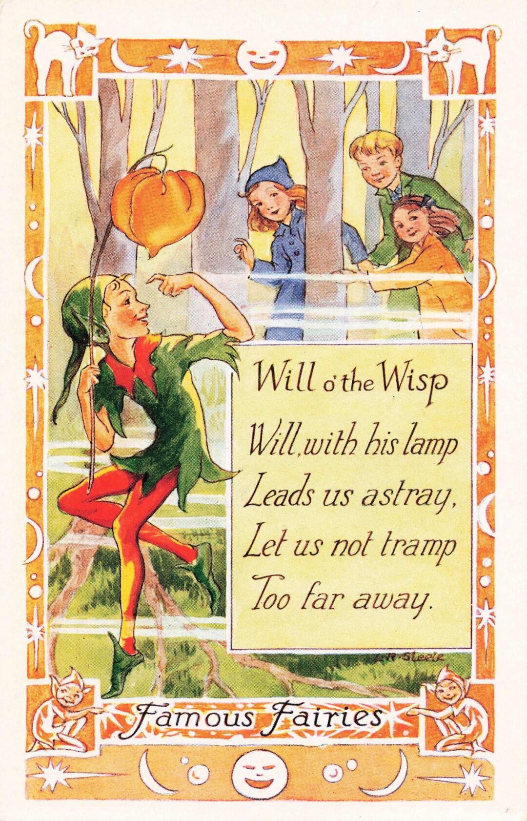 Artist Lorna Steele, Famous Fairies Will O the Wisp, Publisher J Salmon ...