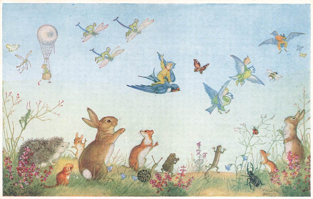 Molly Brett Gairy Fly Past Vintage Postcard Publisher Medici - Etsy