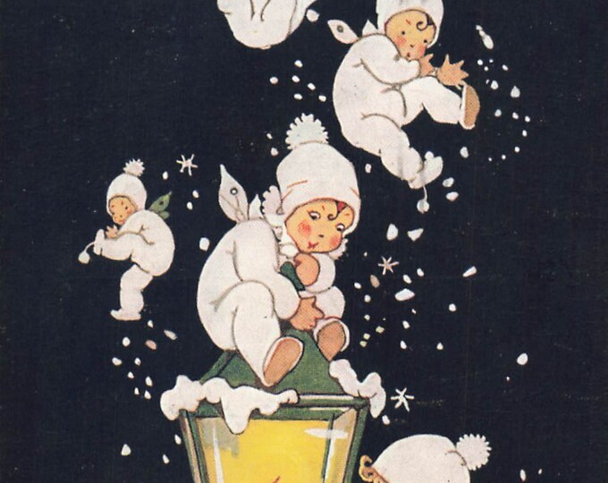 Tumbling Down Snow Children 1929 Vintage Postcard Humprey Milford - Etsy