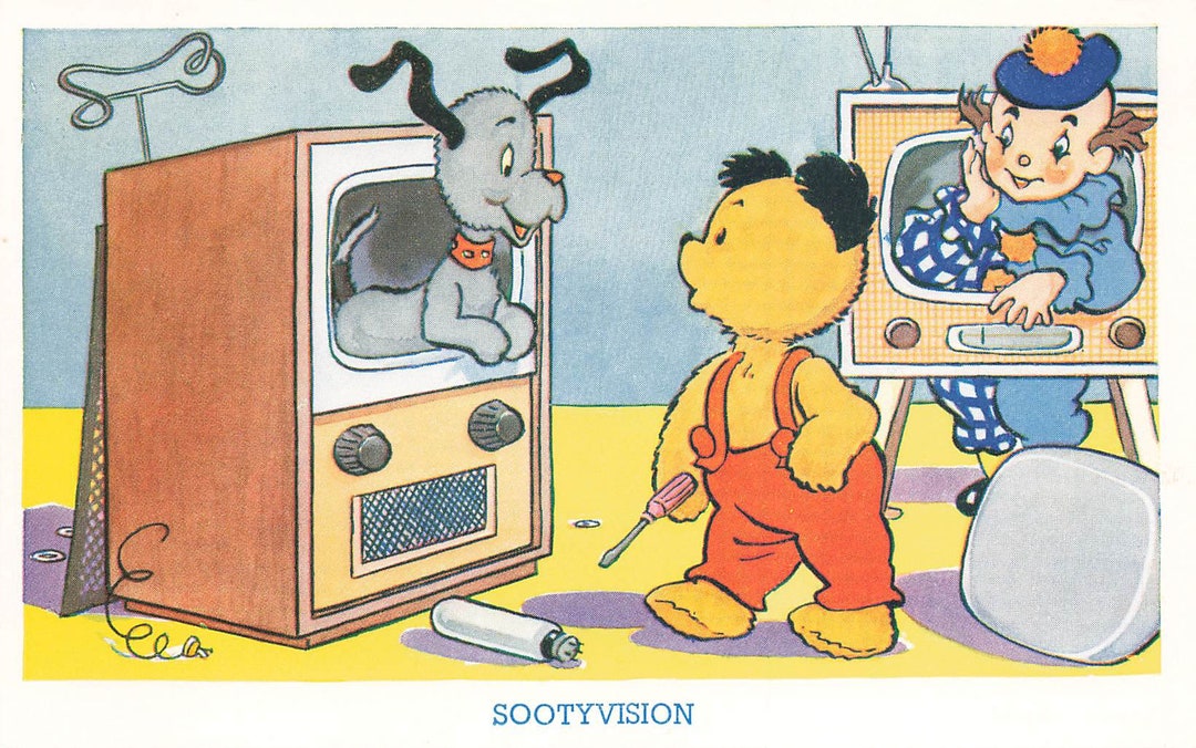 Sooty and Sweep Sootyvision Vintage Postcard Publisher J - Etsy