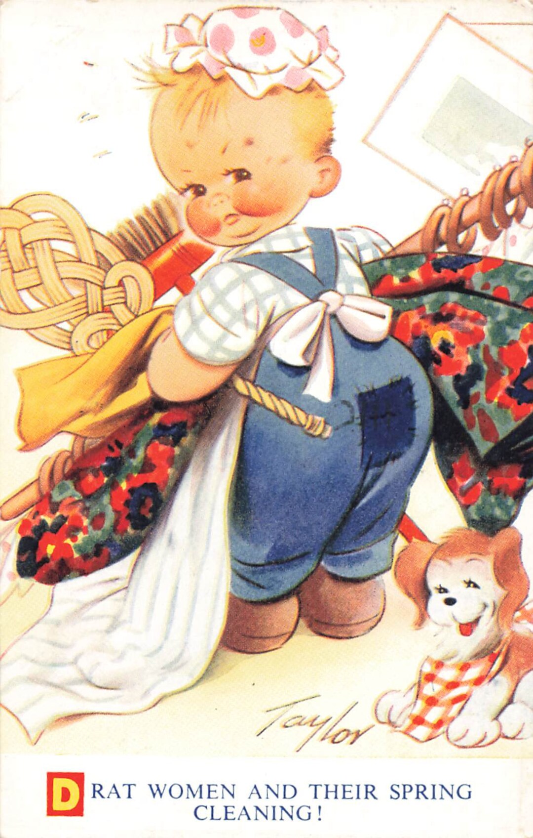 Taylor Tot Vintage Postcard Drat Women and Their Spring Cleaning 1955 ...
