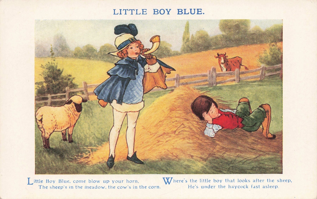 Nursery Rhyme Little Boy Blue Vintage Faulkner Postcard - Etsy
