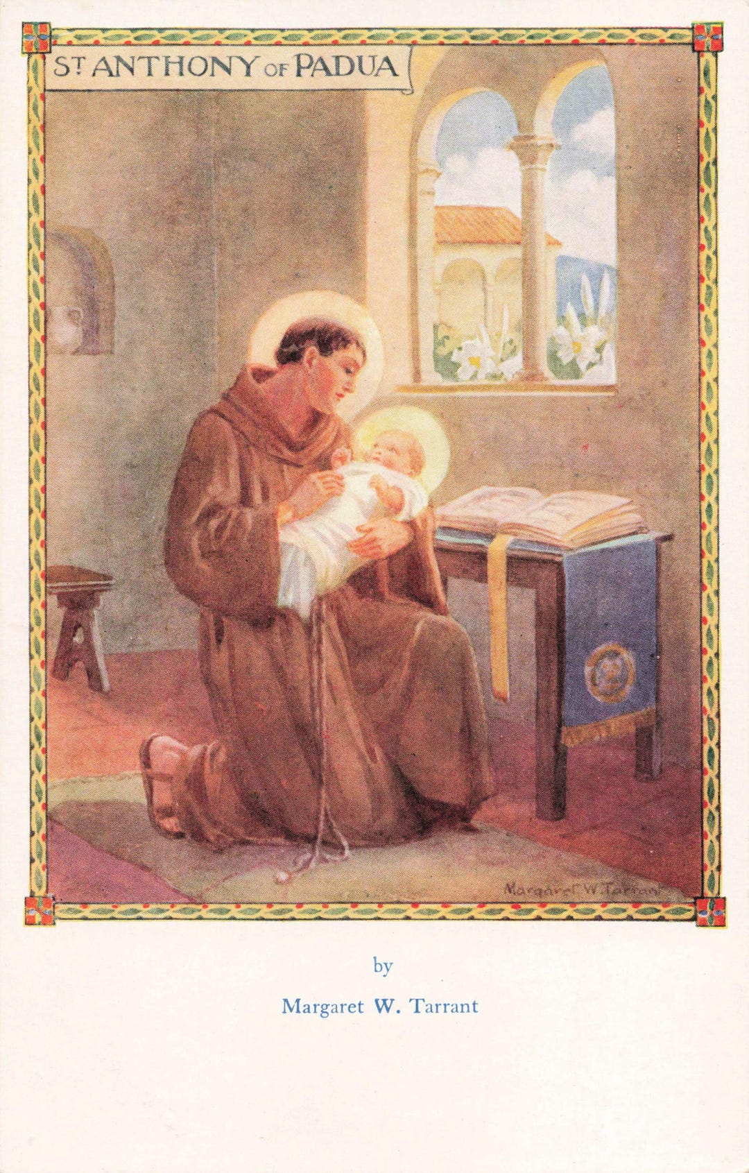 Margaret Tarrant St Anthony of Padua Vintage 1930s Medici Society ...