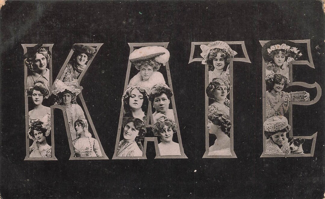 Name Early 1900's Postcard KATE With Edwardian Actress - Etsy