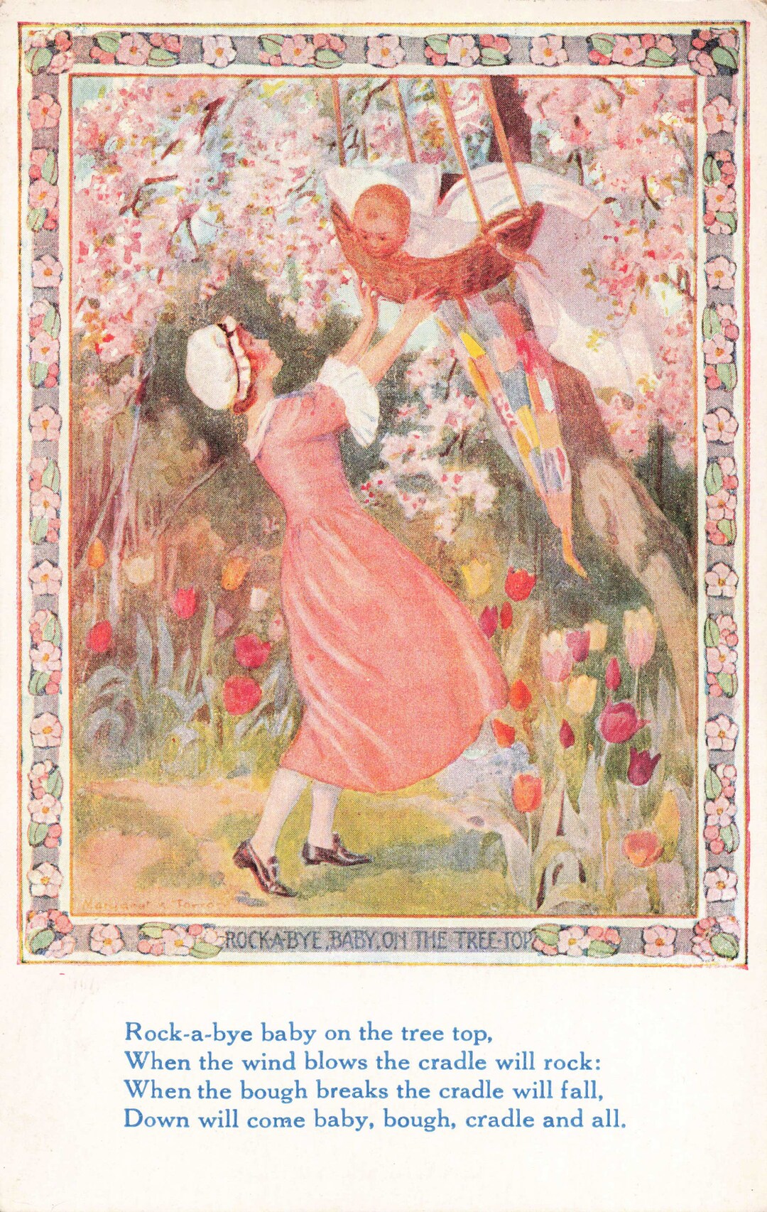 Margaret Tarrant Rock a Bye Baby 1937 Vintage Postcard Medici Society ...