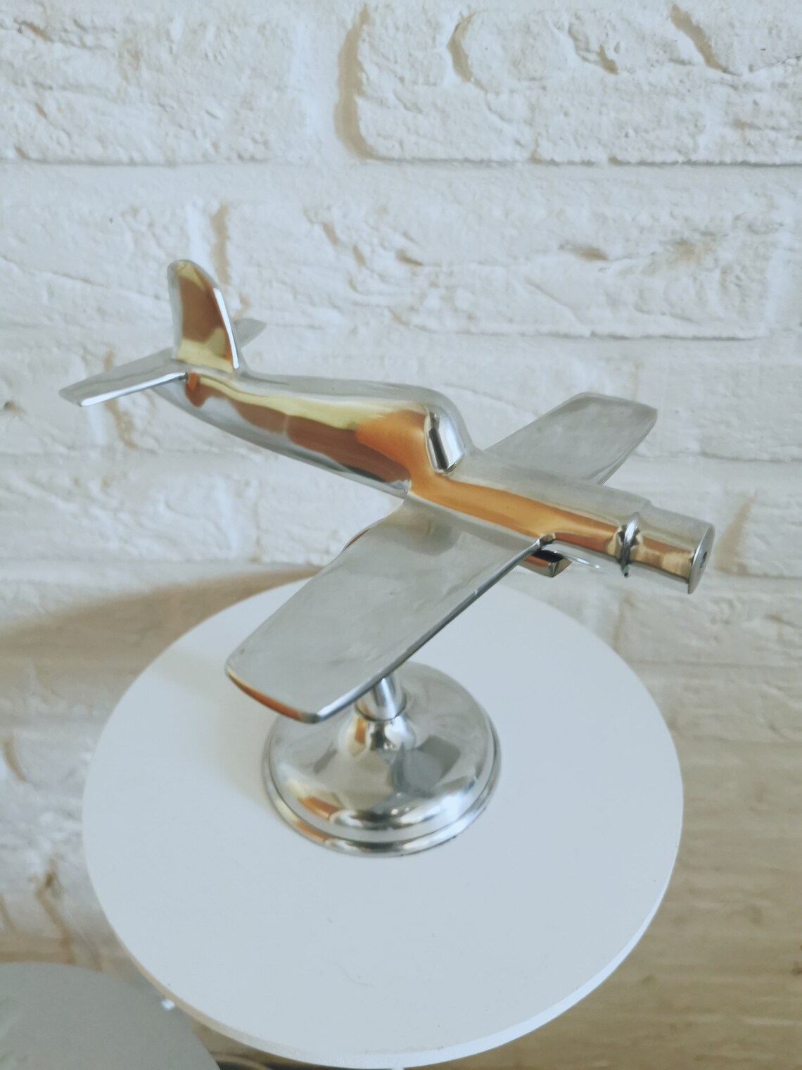 Retro Fifties Chrome Desk Fighter Plane Model - Etsy