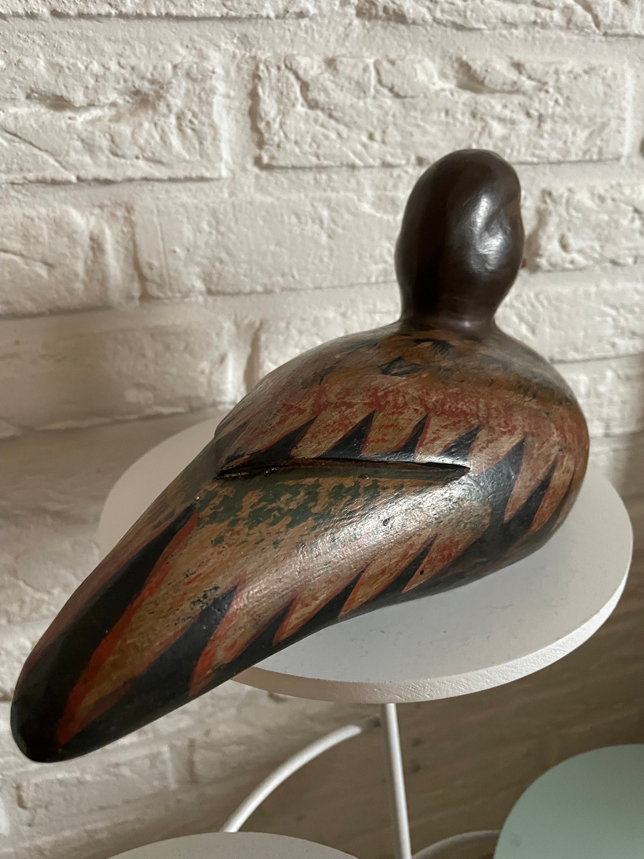 Vintage French Wooden Duck Handcrafted and Painted - Etsy