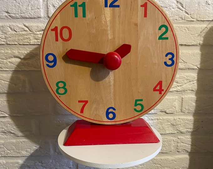 Vintage 90s Wooden Educational Clock by Ikea - Etsy