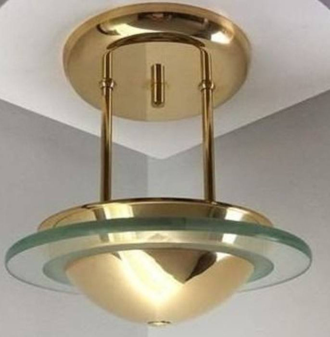 Vintage Hollywood Regency 80s Gold Plated Ceiling Light by Herda ...