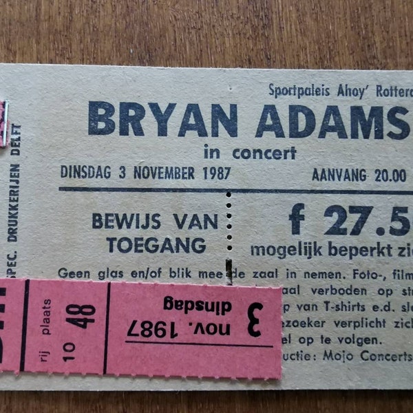 80s Concert Ticket - Etsy