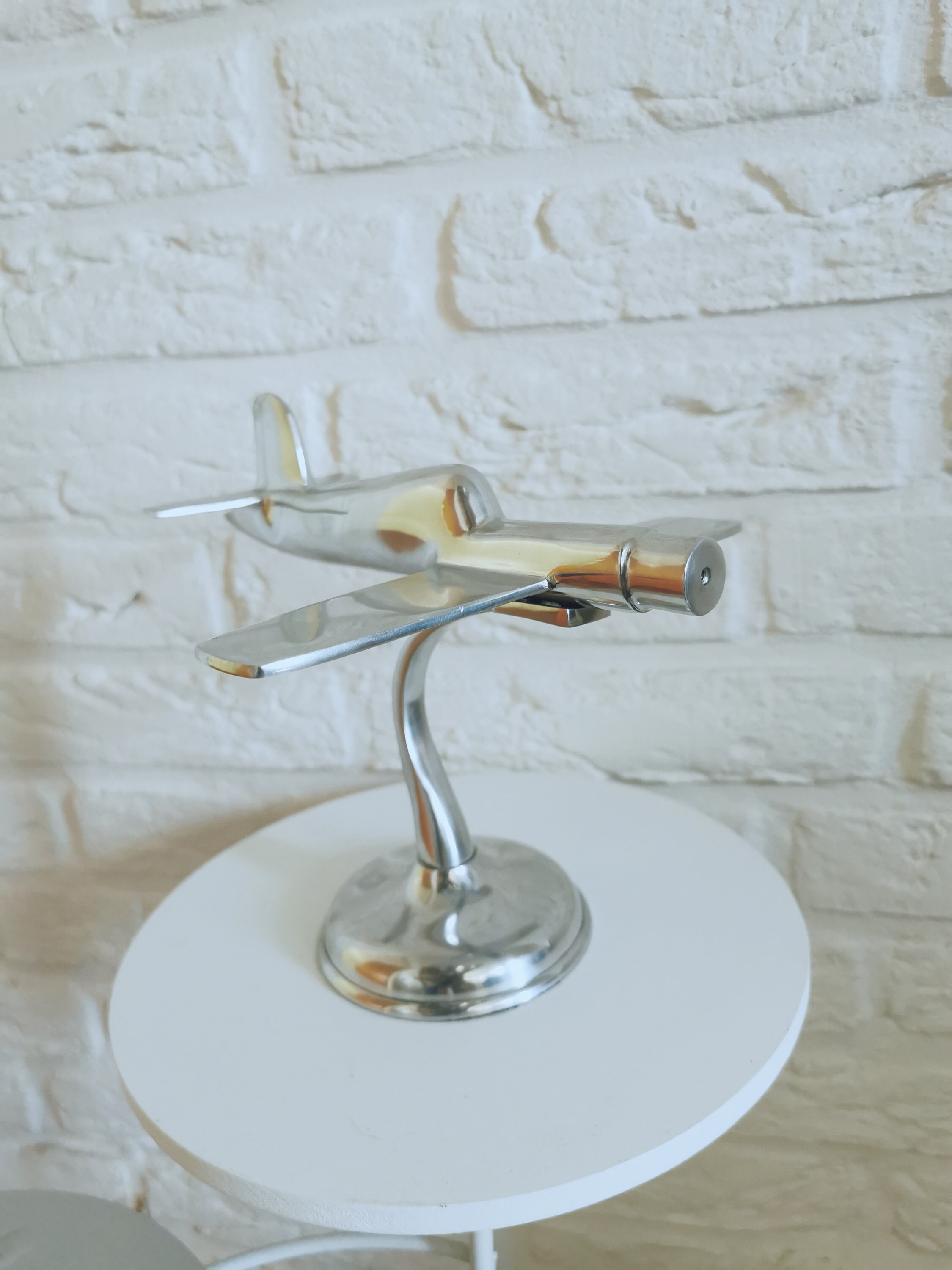 Retro Fifties Chrome Desk Fighter Plane Model - Etsy