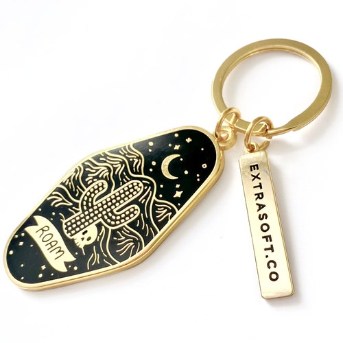 Gold Leaf Keychain Plant Charm Metal Keyring New Home | Etsy