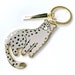 Snow Leopard Keychain | White - Gold Metal Keyring - Big Cat Gift - Zoo ...