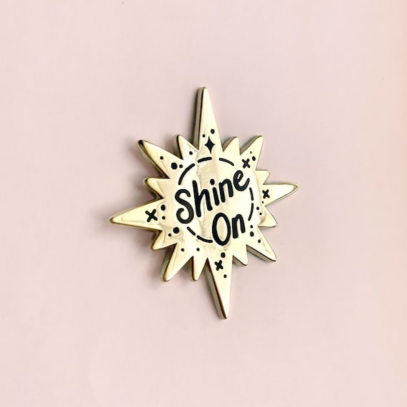 Star Enamel Pin Shine on Gold Hard Enamel Pin | Etsy