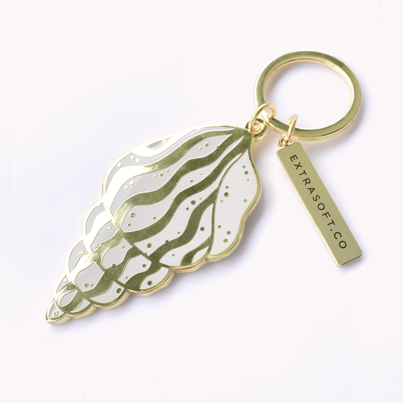 Gold Leaf Keychain | Plant Charm, Metal Keyring, New Home Gift, Simple ...