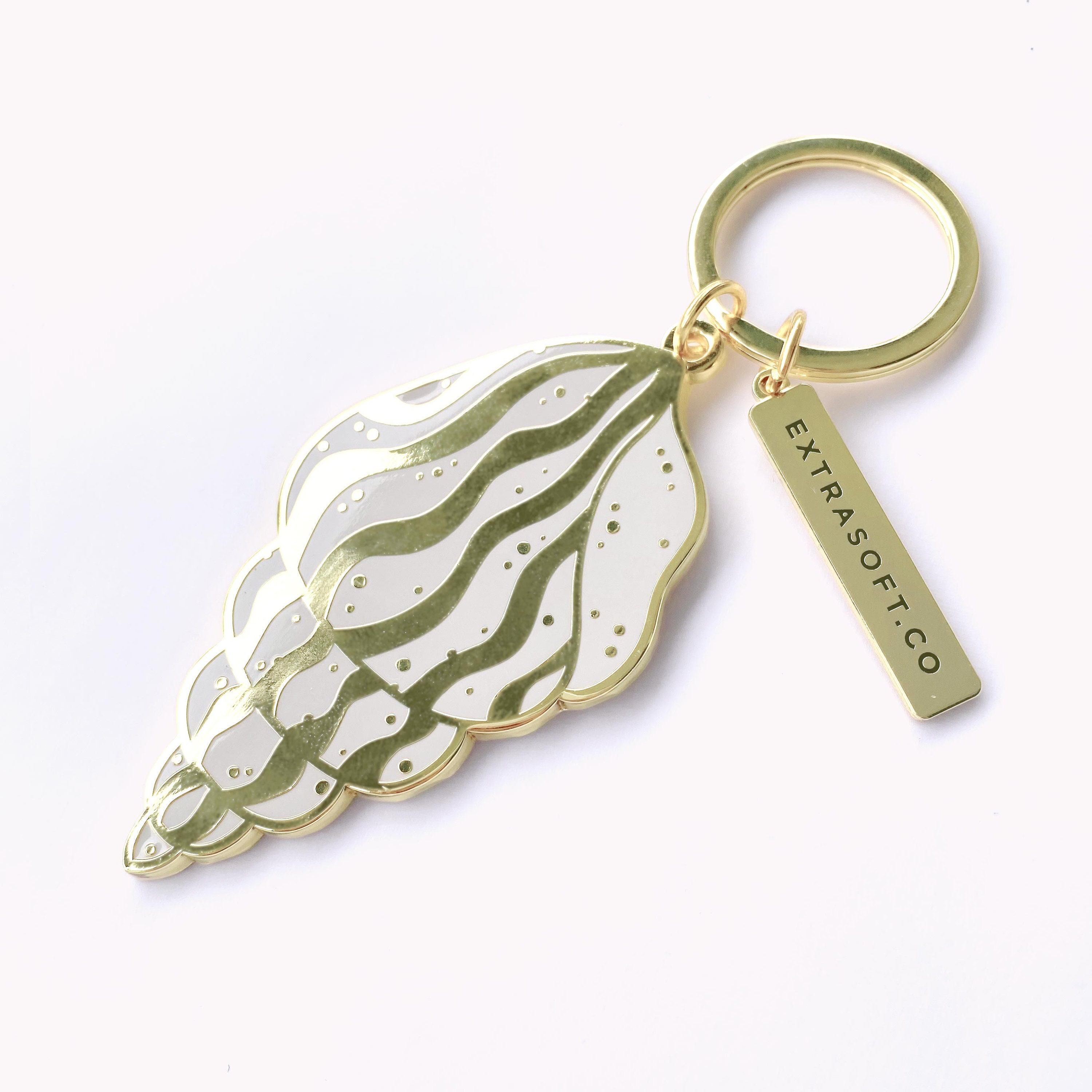 Gold Leaf Keychain | Plant Charm, Metal Keyring, New Home Gift, Simple ...
