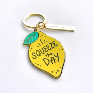 Lemon Keychain | Gold Metal Keyring - Spring Jewelry - Statement ...
