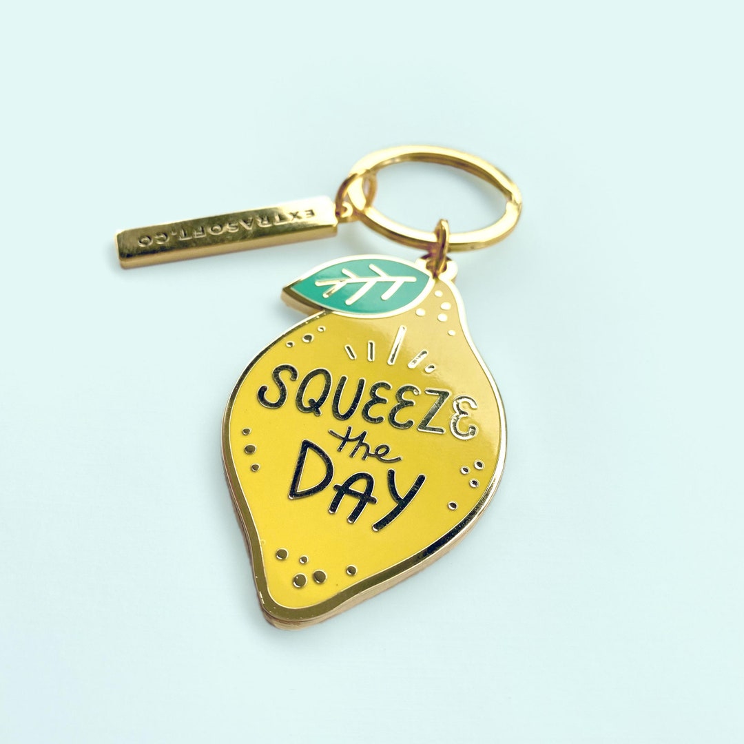 Lemon Keychain | Gold Metal Keyring - Spring Jewelry - Statement ...