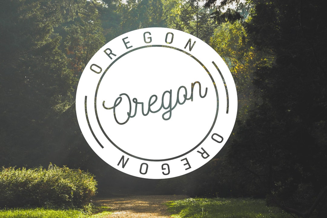 Oregon, Circular Sticker Vinyl Sticker Several Colors - Etsy Norway