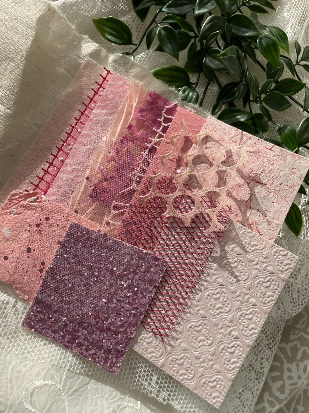 Mini Textured Mesh Gauze Paper Bundle Mix Pink Colors 15 - Etsy