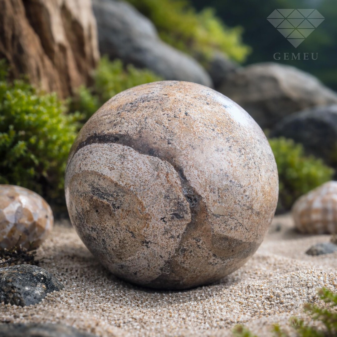 Dinosaur Bone Sphere 50mm. Genuine Fossil Crystal Ball Polished Healing ...
